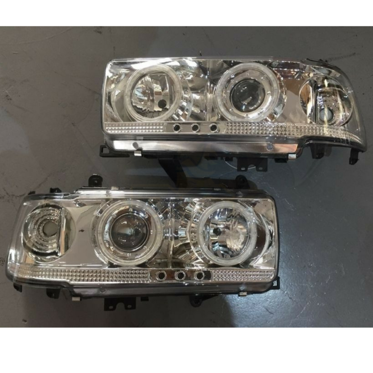 Angel Eye Headlights Clear LED to suit Toyota Landcruiser 80 Series ...