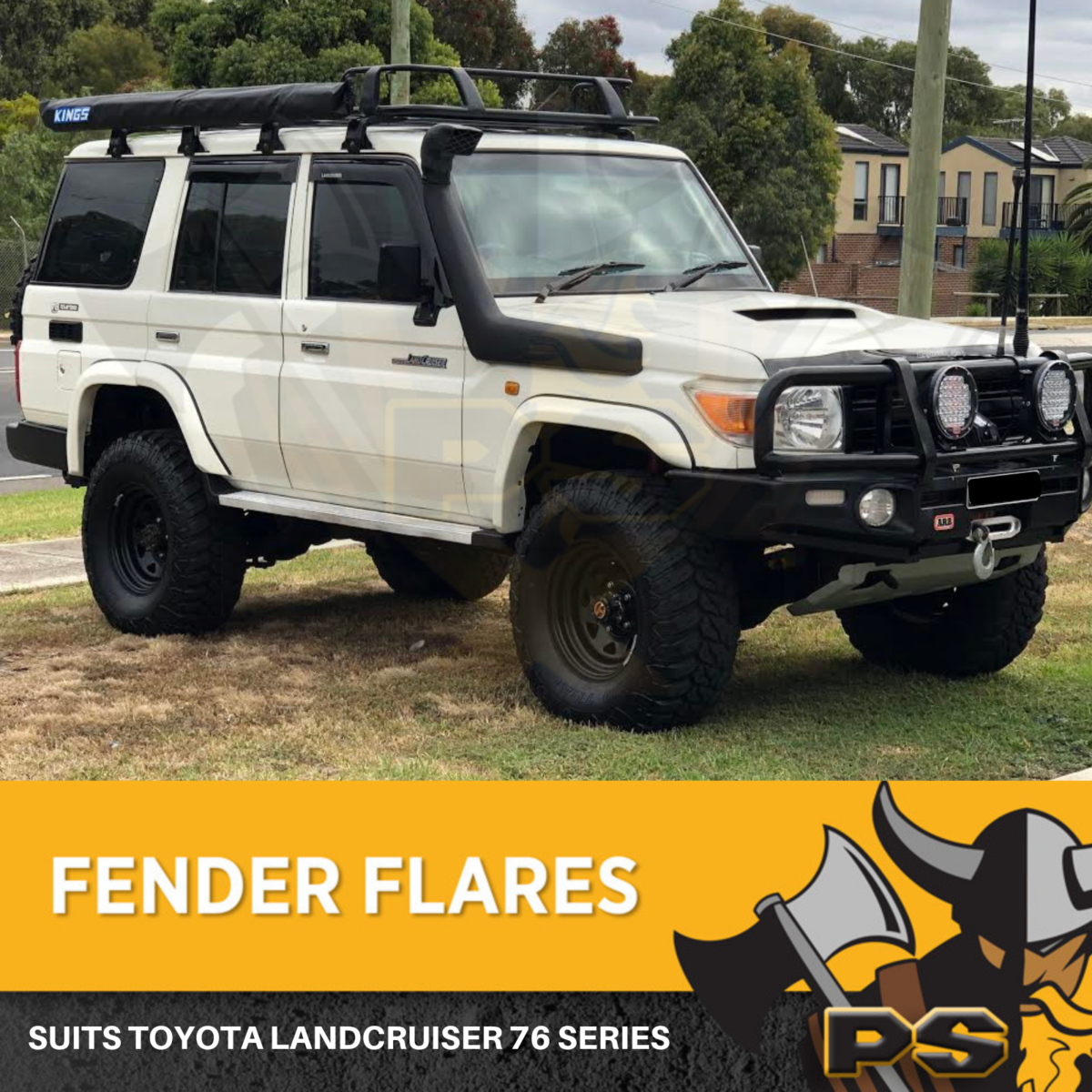 Flares to suit Toyota Landcruiser 76 Series Kit Full Set 2007 Onwards ...