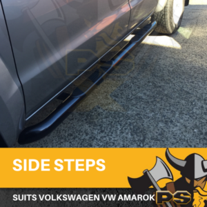 Black Side Steps for Volkswagen Amarok 2010 - 2020 Dual Cab Running ...