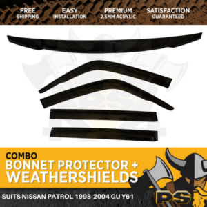 Bonnet Protector , Window Visors Weather shield For Nissan Patrol GU1-3 ...