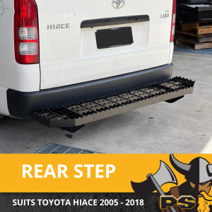 SLWB Black Rear Steel Step suit Toyota Hiace 2005 - 2018 Commuter | PS4X4