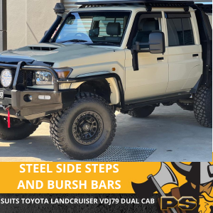 Ps4x4 Premium Brush Bars & Side Steps To Suit 79 Series Landcruiser ...
