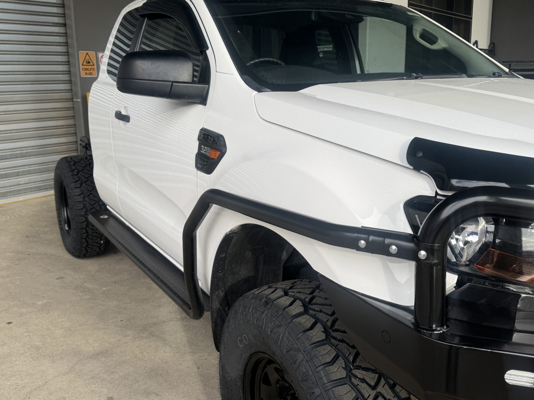 Ford Ranger Space Cab Rock Sliders Black Steel Side Steps + Rail Bar ...