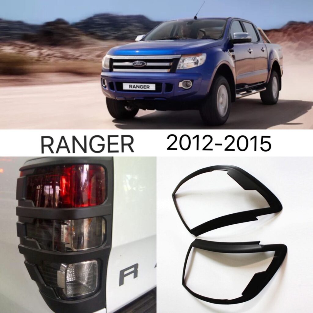 Ford Ranger PX1 2012-2015 Matte Black Head Light Tail Light Lamp Cover ...