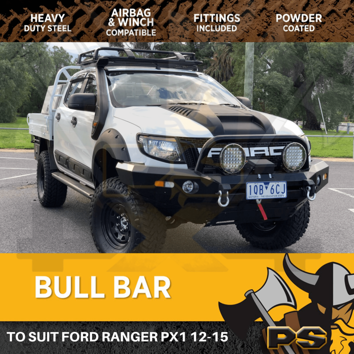 BULL BAR FORD RANGER 2011-2015 PX ADR APPROVED 4X4 4WD | PS4X4
