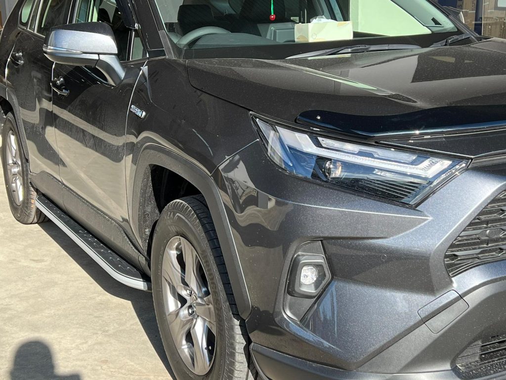 PS4X4 Side Steps Aluminium Steel Plate Running Board to suit TOYOTA RAV ...